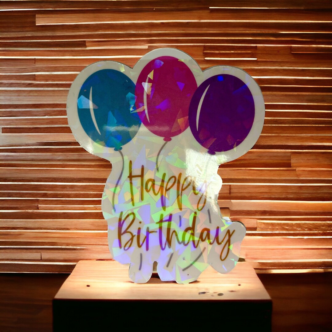 Happy Birthday Balloon Sticker. Super Sparkly With Waterproof Covering ...
