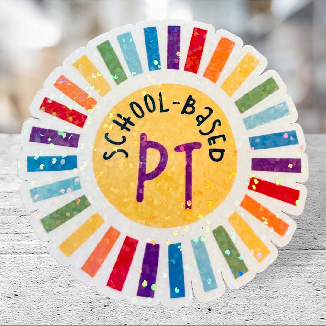School Based PT Rainbow Sun Sticker. Physical Therapist Pretty Sticker ...