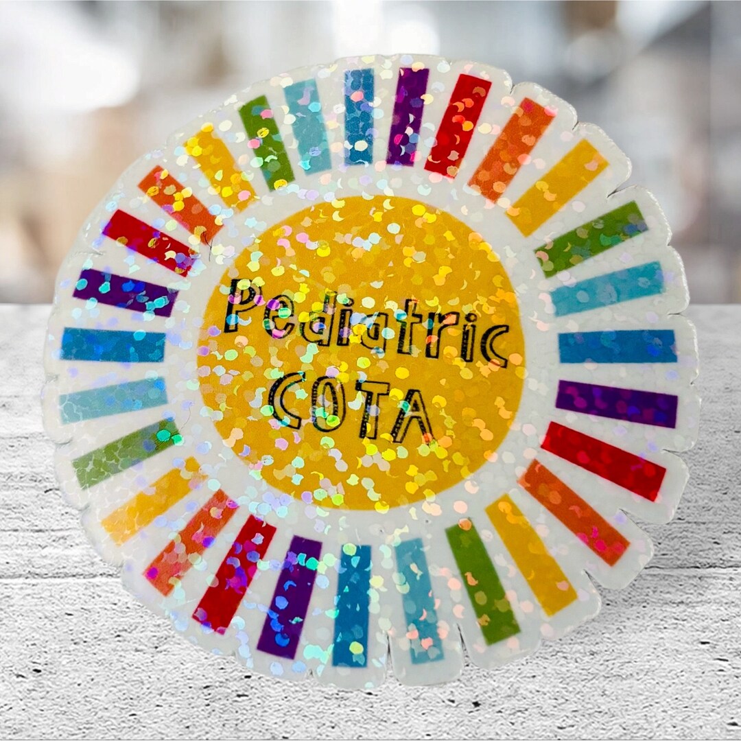 Pediatric COTA Rainbow Sun Sticker. Sparkle Cute Sticker for Laptop ...