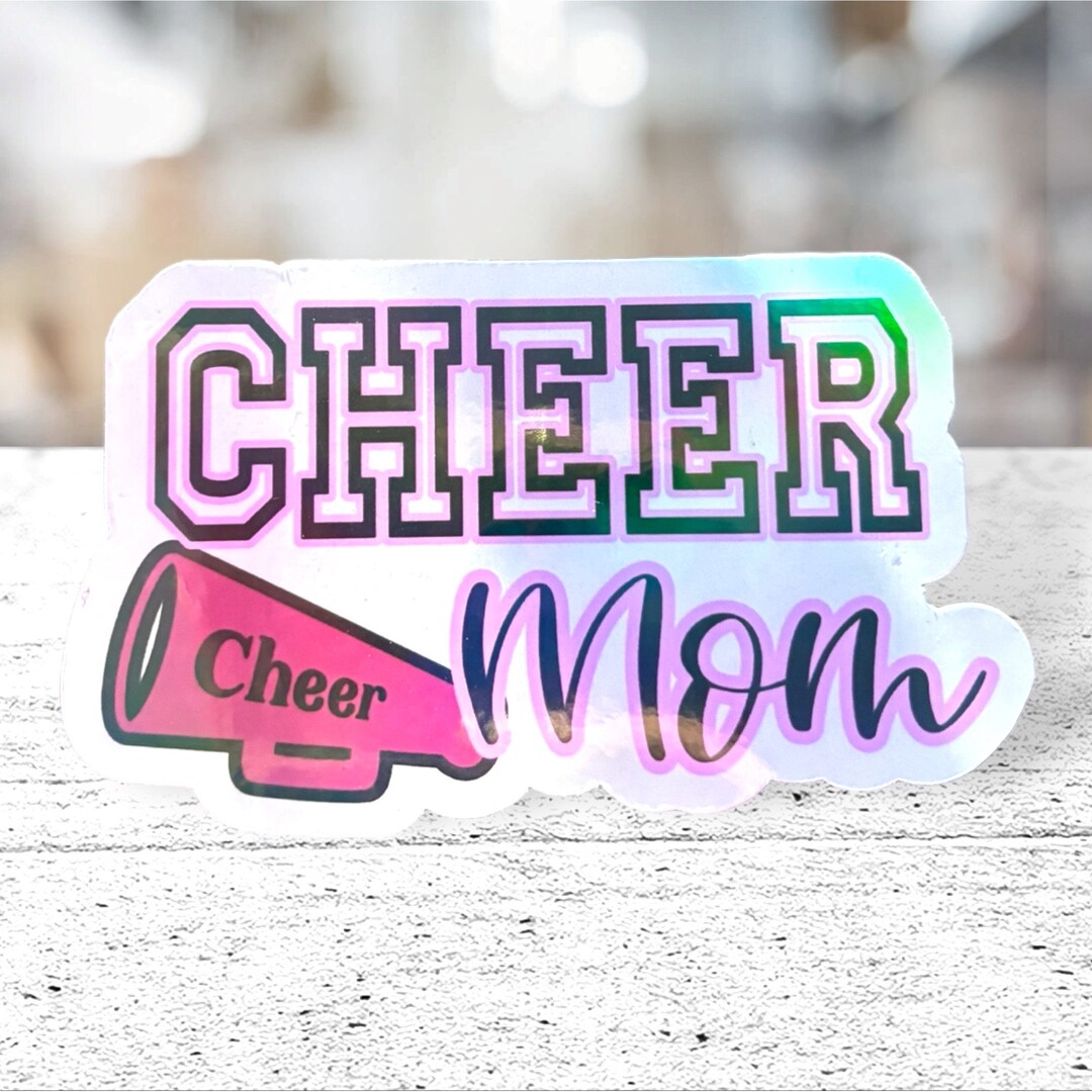 CHEER MOM Sticker, Shiney, Glossy. Mom Sticker for Water Bottle, Laptop ...