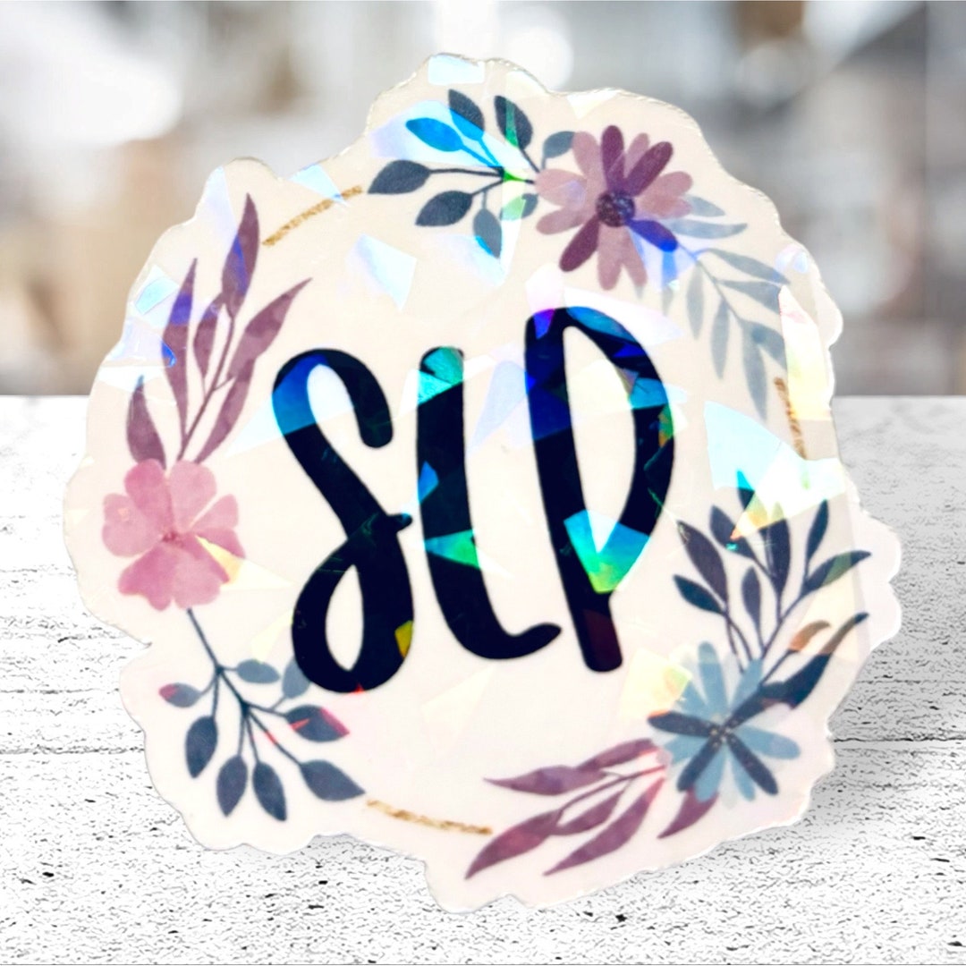 SLP Floral Wreath, Glossy Sticker for Your Water Bottle, Laptop, Phone ...