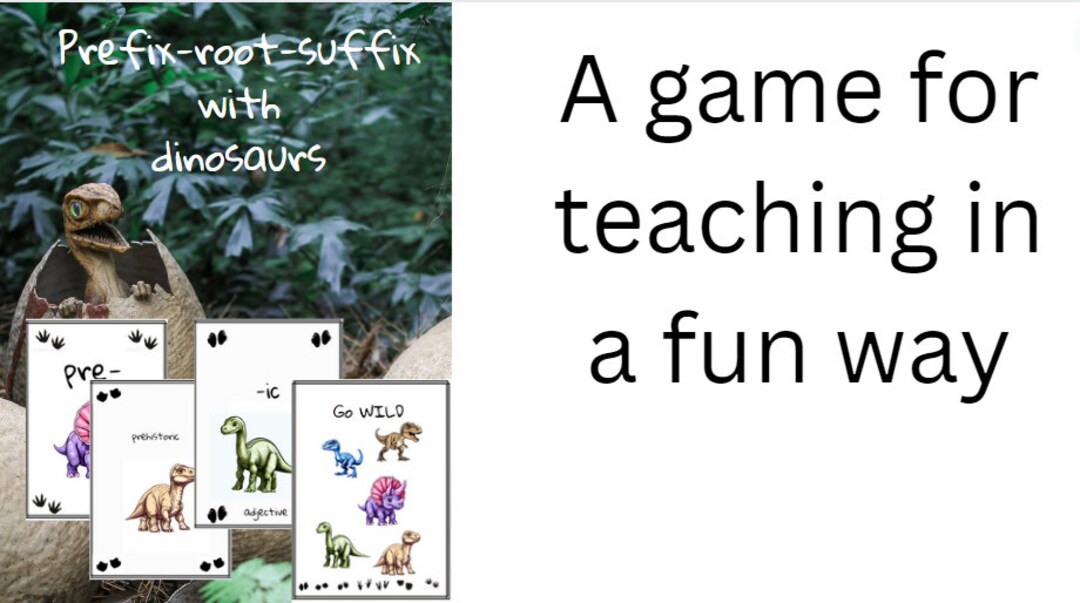 Dino One a Unoish Game Teaching Prefixes, Roots, Suffixes - Etsy