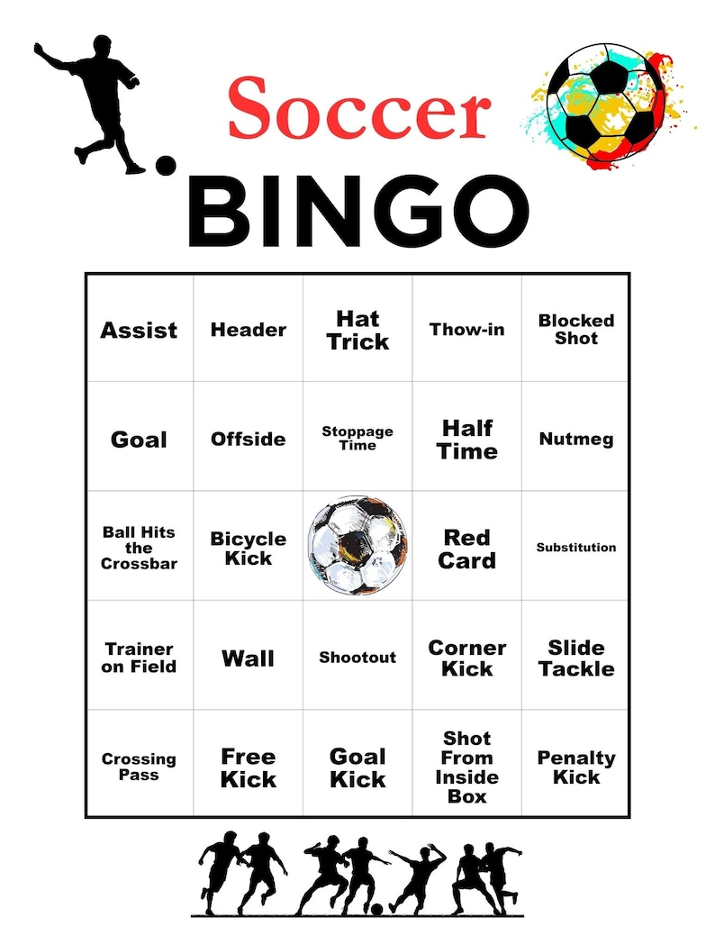 25 Soccer Bingo Cards, Soccer, Family Games, Kids Games, Soccer Watch ...