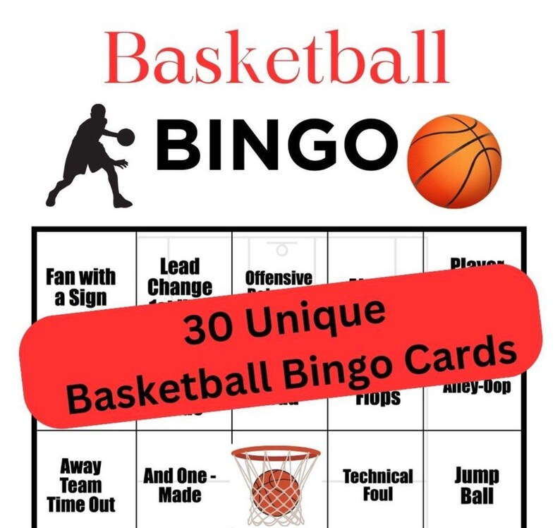 30 Unique Basketball Bingo Cards, Watch Party, Sport Games, NCAA, NBA ...