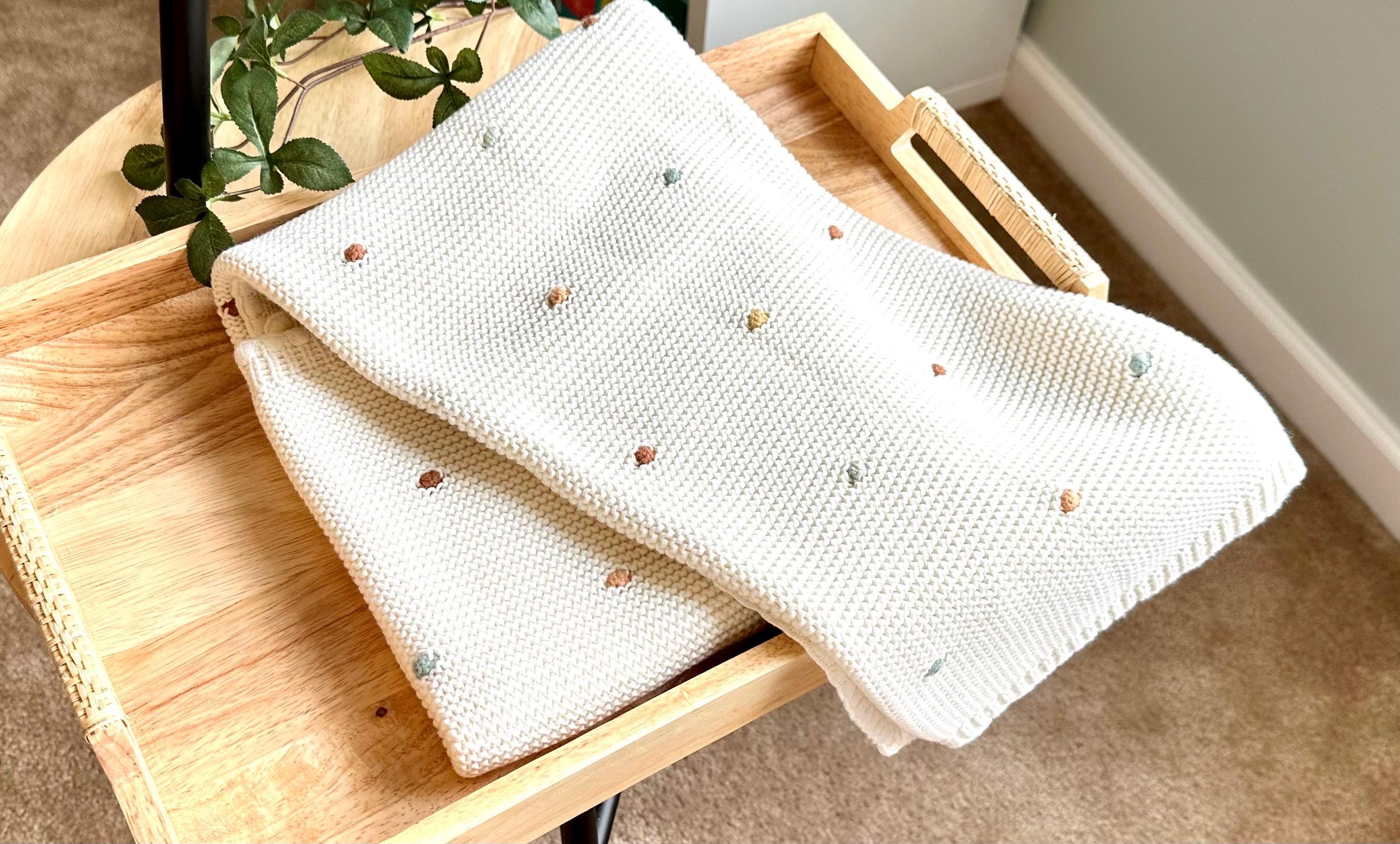 Baby Girl Organic Knit Gift Set | Organic Cotton Baby Knit Blanket and ...