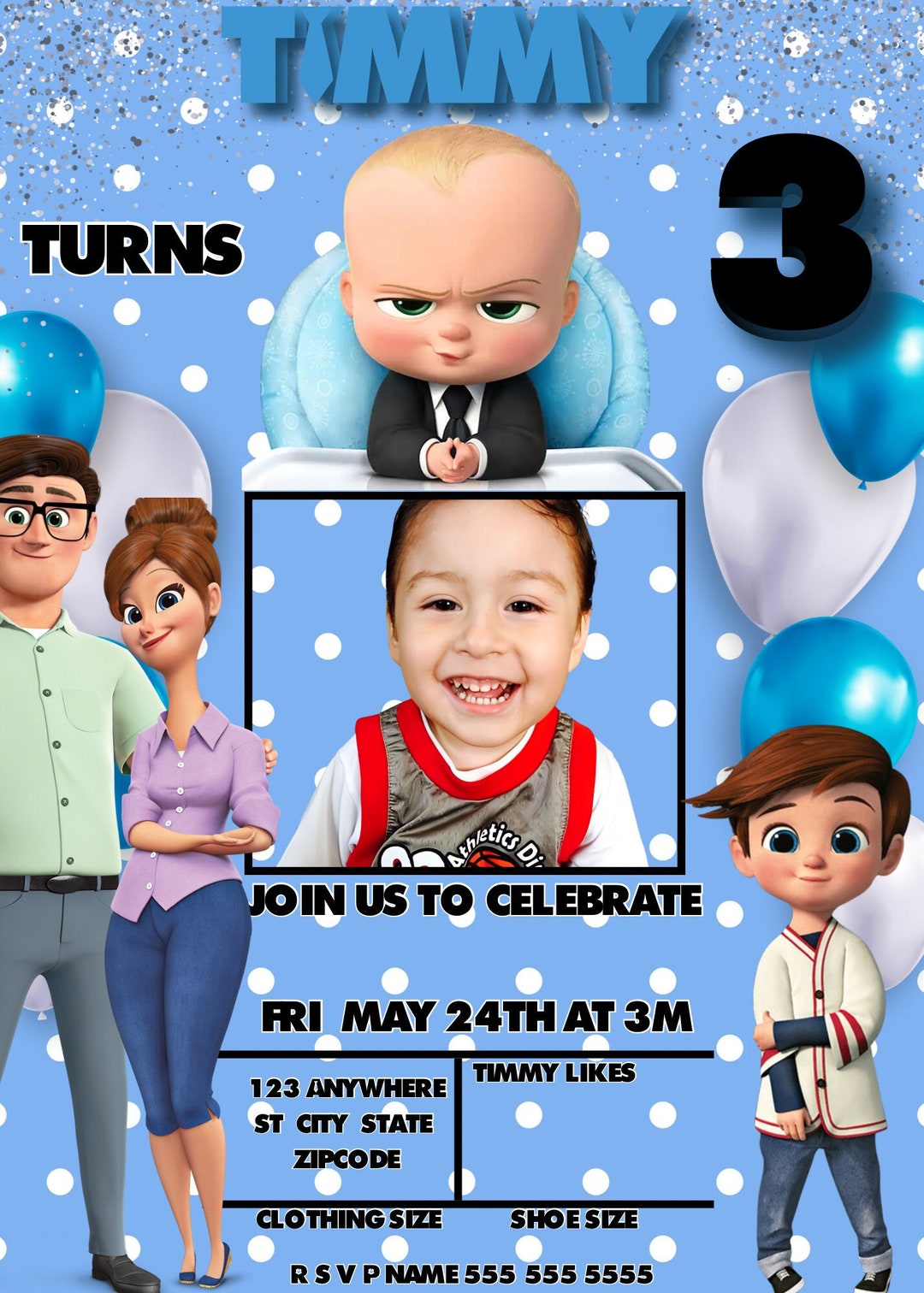 Bossy Baby Digital Birthday Invitation - Etsy