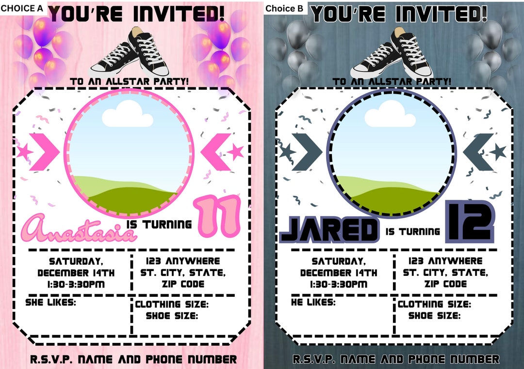 Converse Digital Invitation - Etsy
