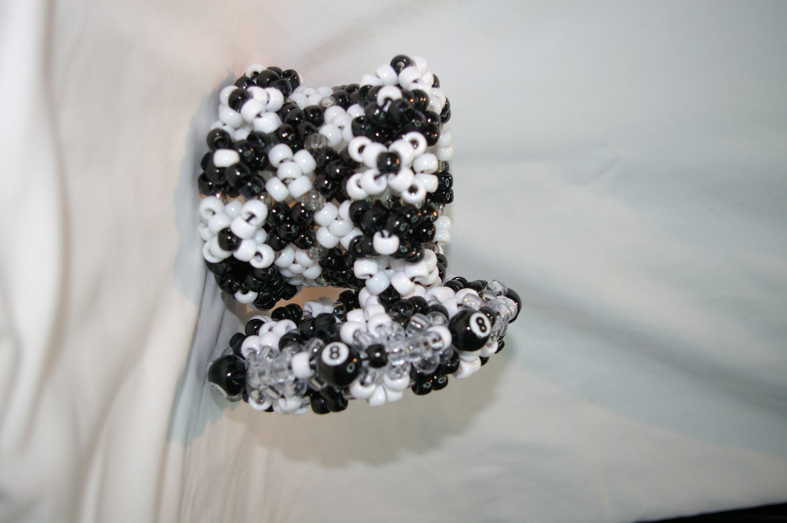 8-ball Black/white Epic 2 Part 3D Rotating Kandi Cuff - Etsy