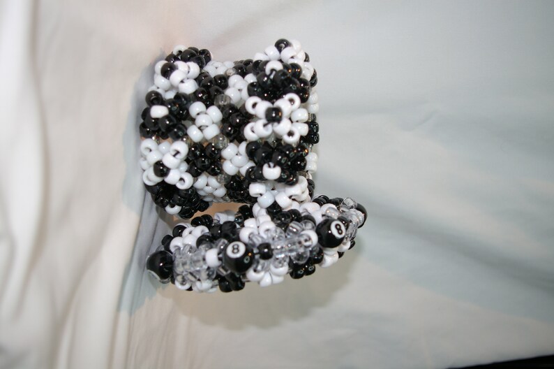 8-ball Black/white Epic 2 Part 3D Rotating Kandi Cuff - Etsy