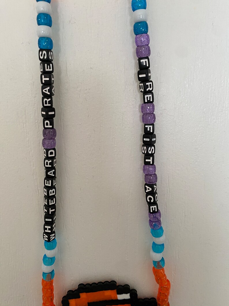 One Piece Fire Fist Portugas D. Ace Rave Kandi Fuse Bead Necklace - Etsy