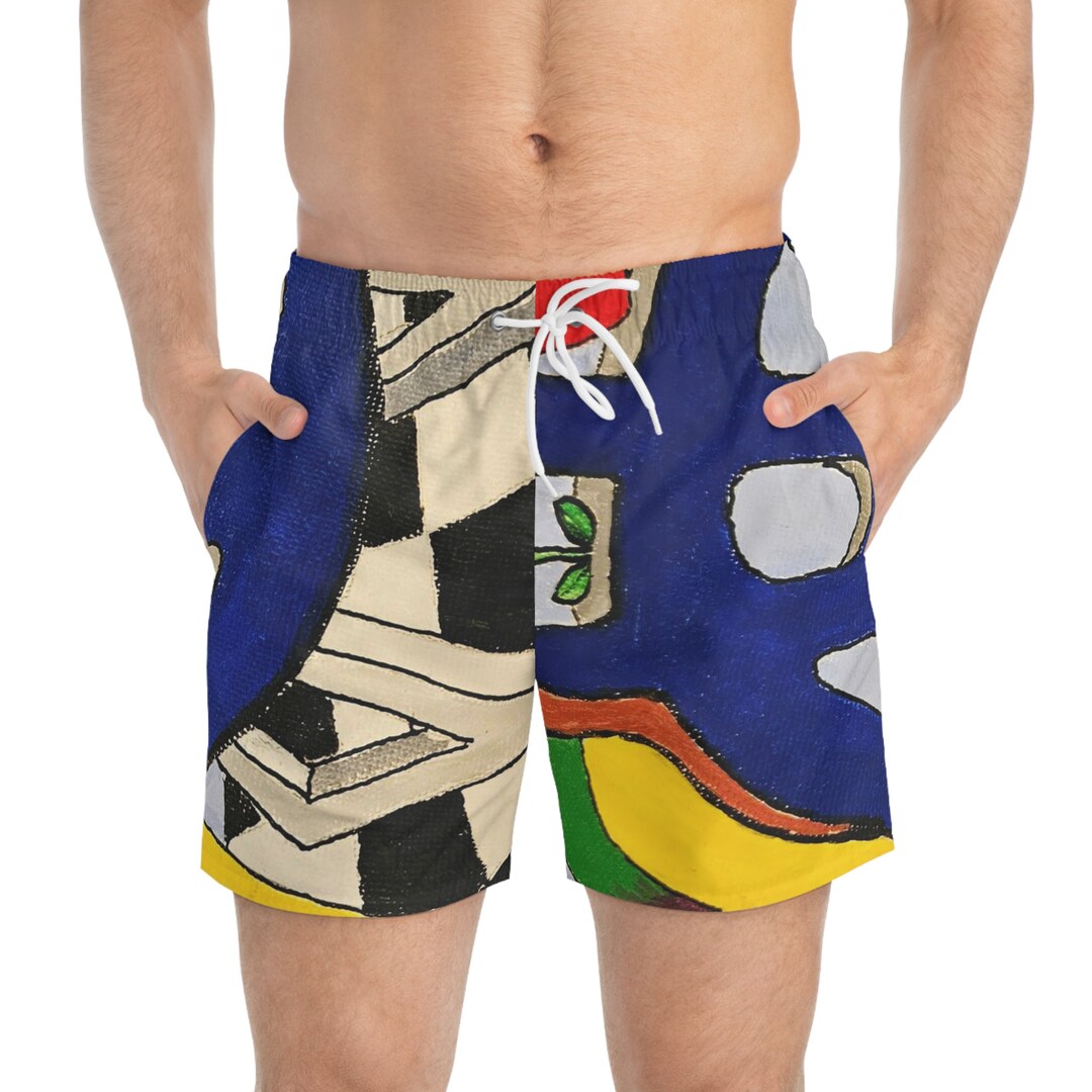 Bright Fun Design Swim Trunks Mens Swimwear Cool Board Shorts Summer ...