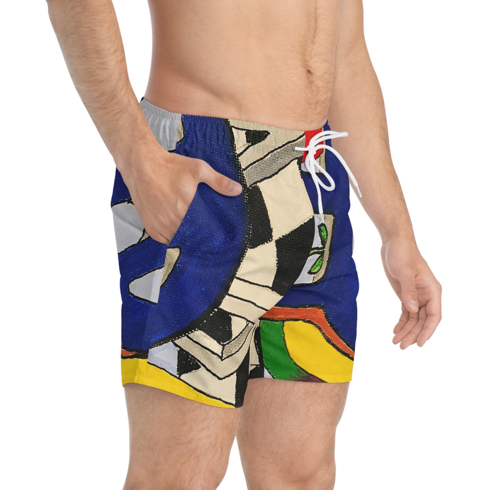 Bright Fun Design Swim Trunks Mens Swimwear Cool Board Shorts Summer ...