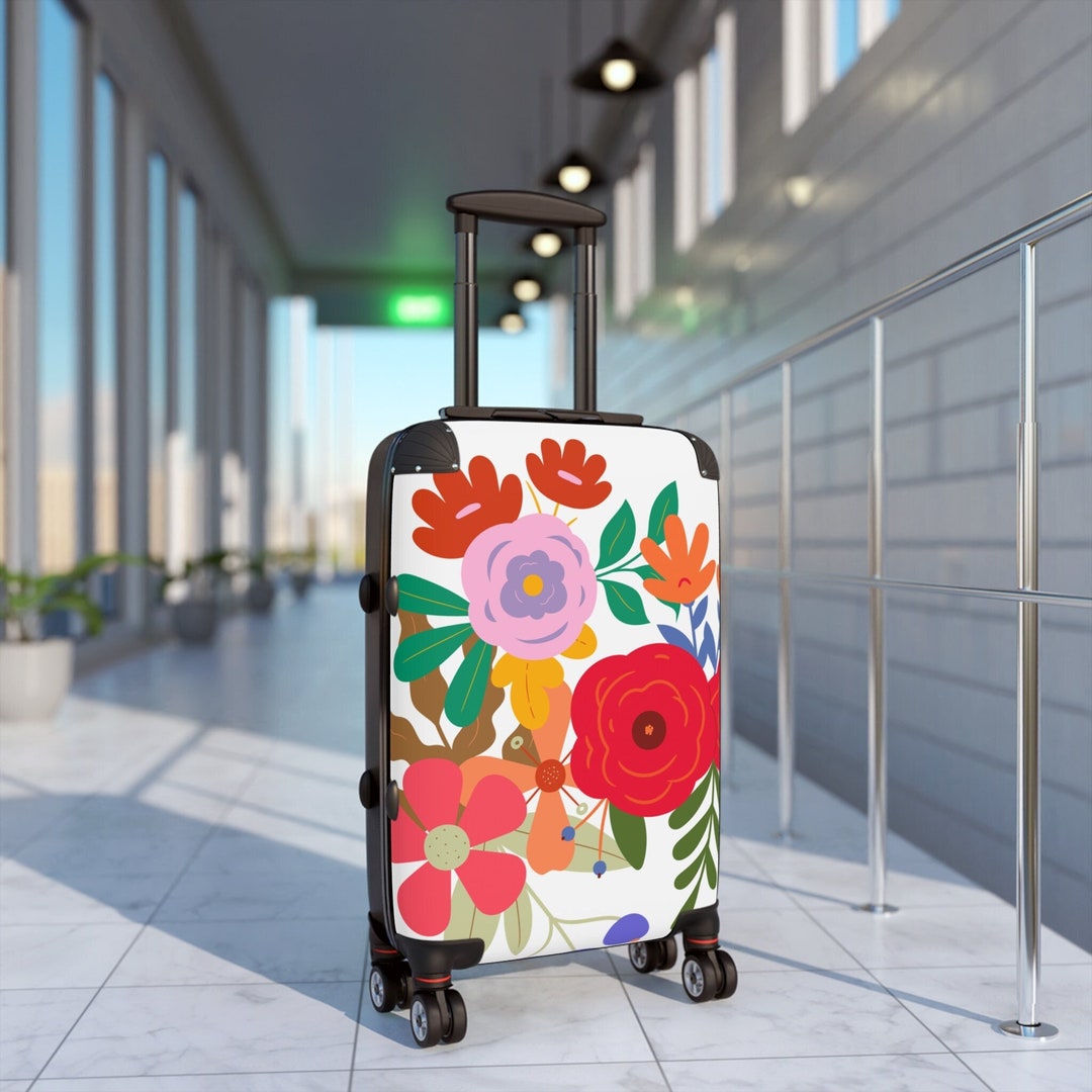Floral Luggage Flower Design Suitcase With Wheels Travel Gear Custom ...