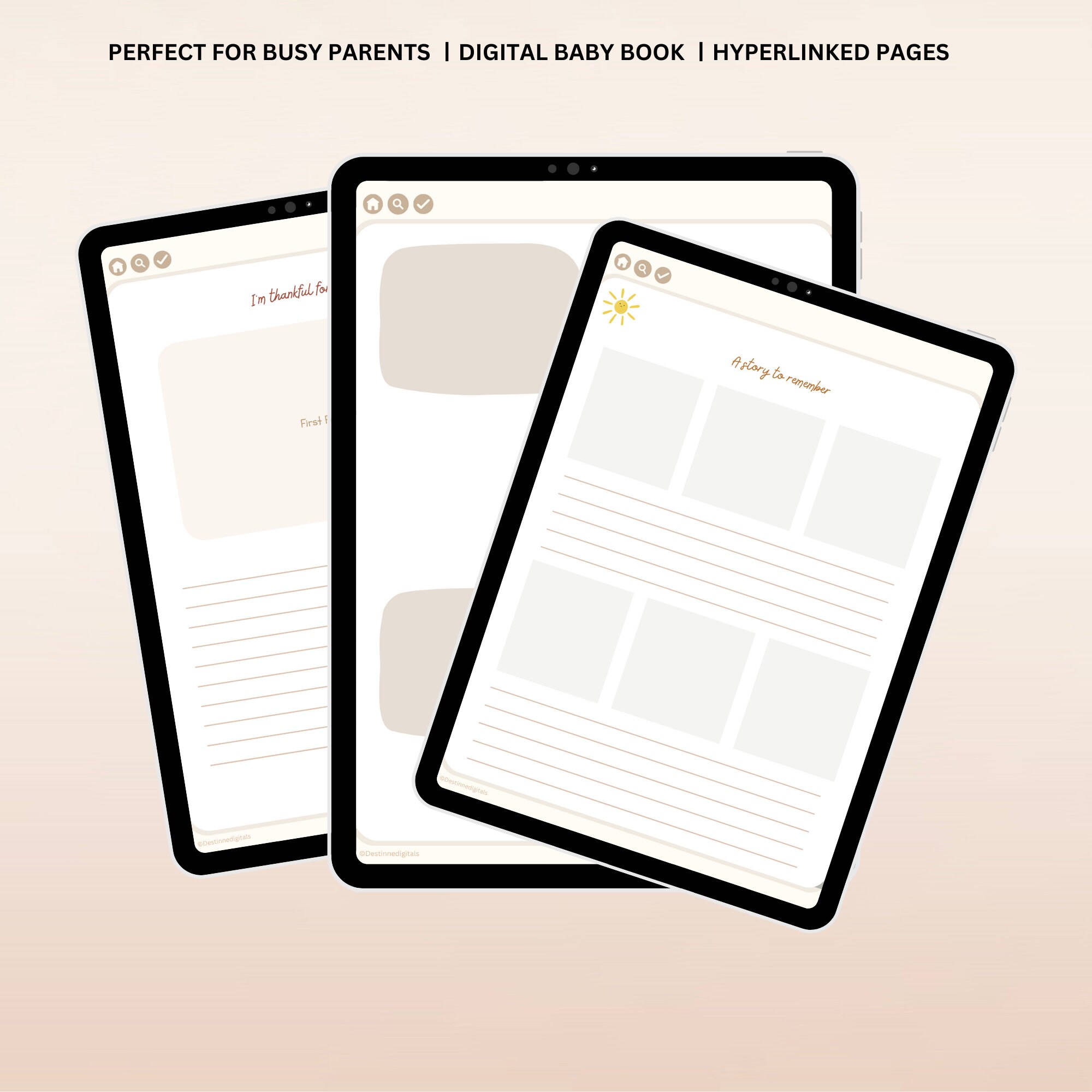 BOHO Digital Baby Book Journal, Baby First Year, Baby Memory Journal ...