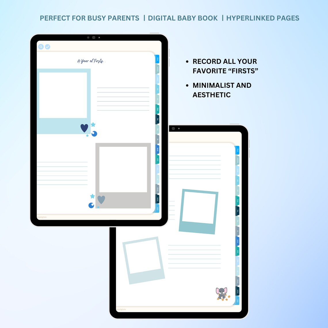 Baby Boy Digital Baby Book Journal, Baby First Year, Baby Memory ...