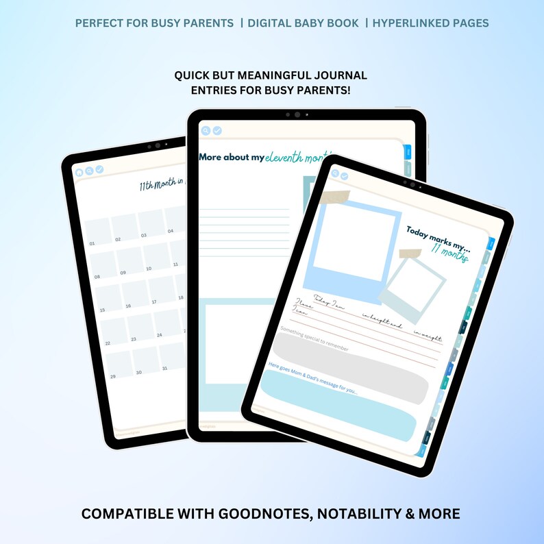 Baby Boy Digital Baby Book Journal, Baby First Year, Baby Memory ...