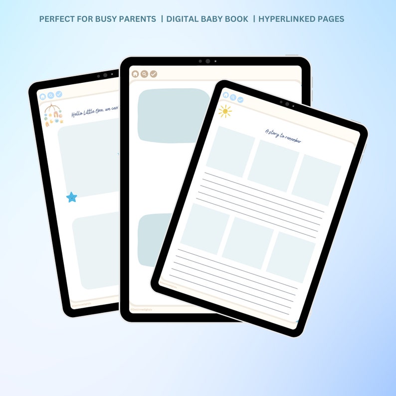 Baby Boy Digital Baby Book Journal, Baby First Year, Baby Memory ...