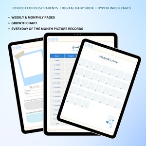 Baby Boy Digital Baby Book Journal, Baby First Year, Baby Memory ...