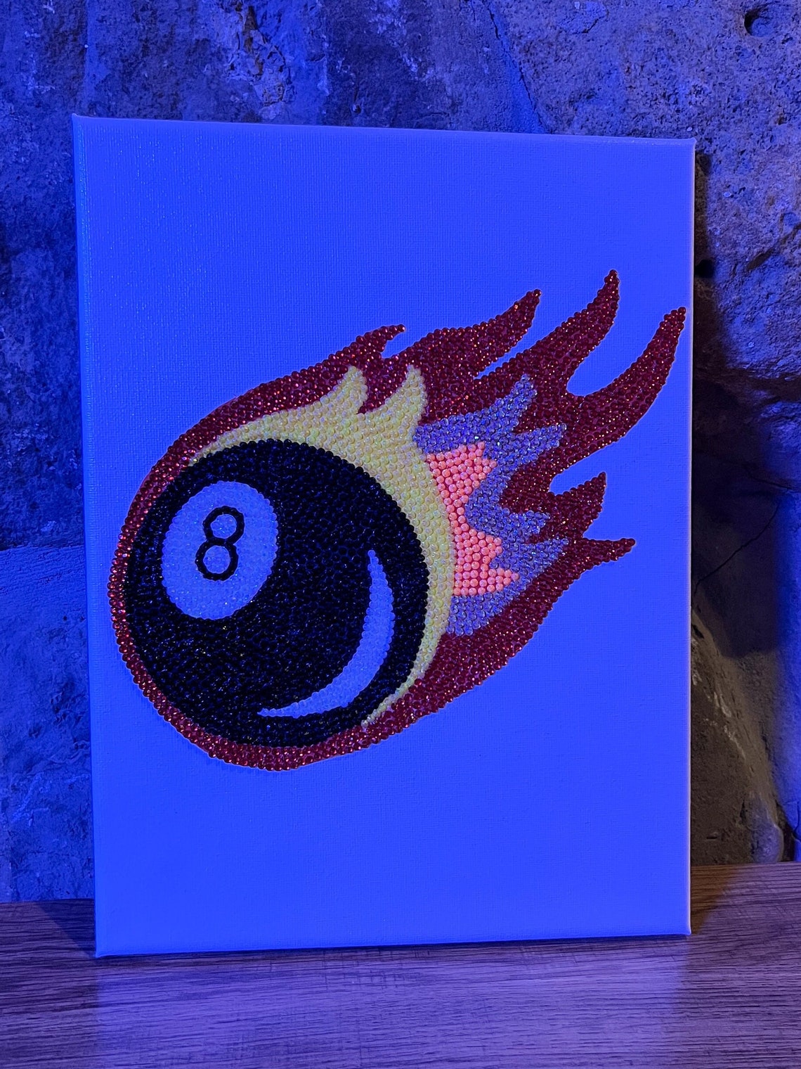Bedazzled Blazing 8 Ball Wall Decor - Etsy