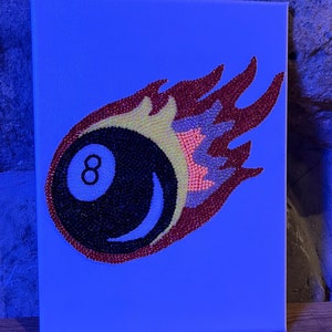 Bedazzled Blazing 8 Ball Wall Decor - Etsy