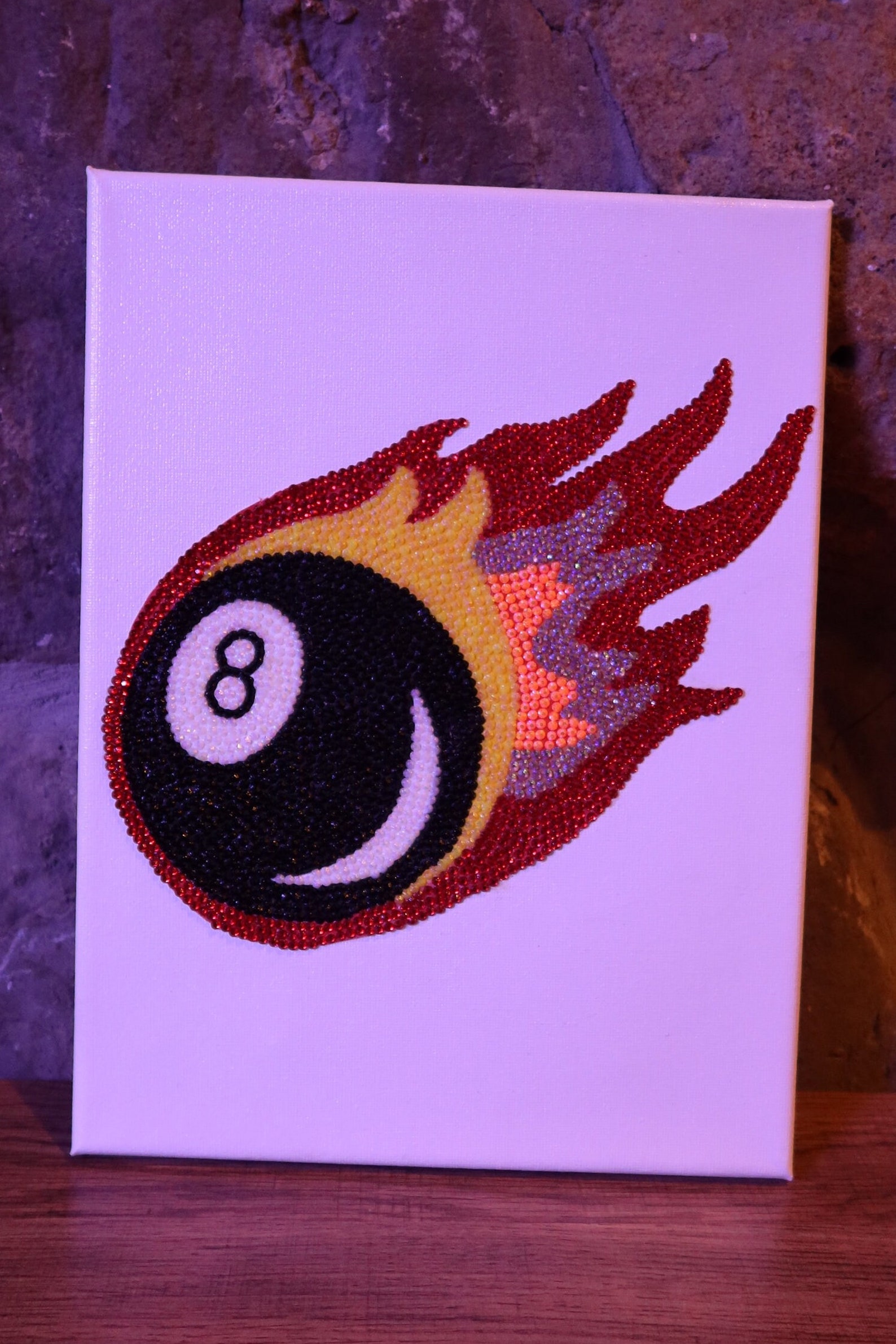 Bedazzled Blazing 8 Ball Wall Decor - Etsy