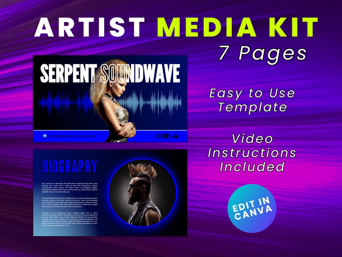 7 PAGE Singer & Band EPK | Artist Press Kit | Album Press Kit | Band ...