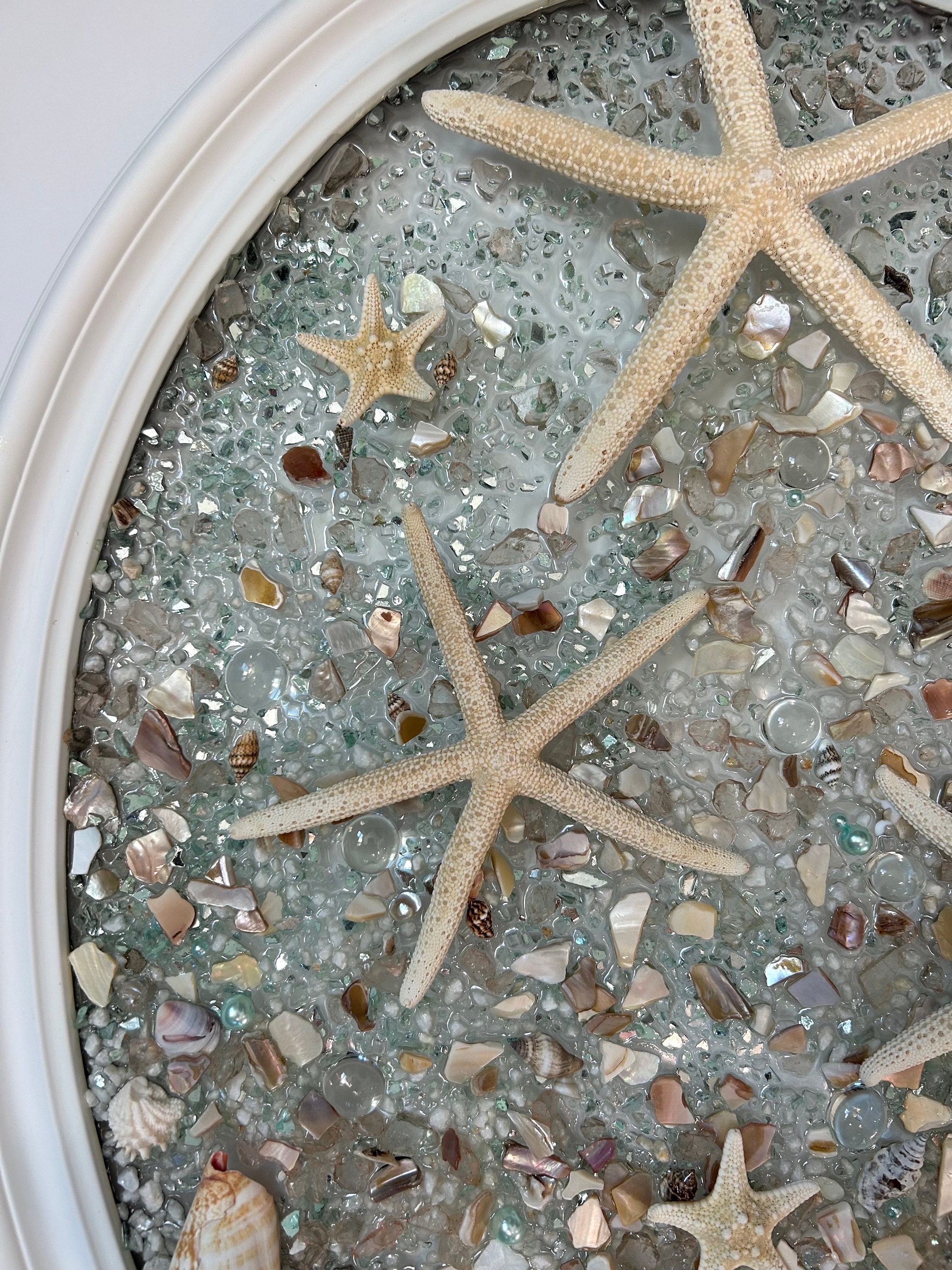 Seashell Resin Art/beach House Decor/coastal Wall Art/starfish Sea ...
