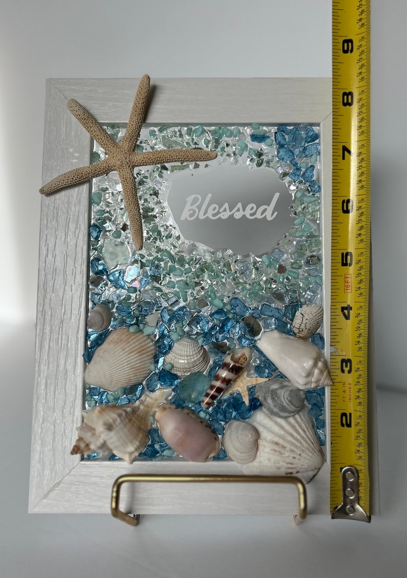 Seashell Resin Art/beach House Decor/blessed Coastal Decor/sea Glass ...