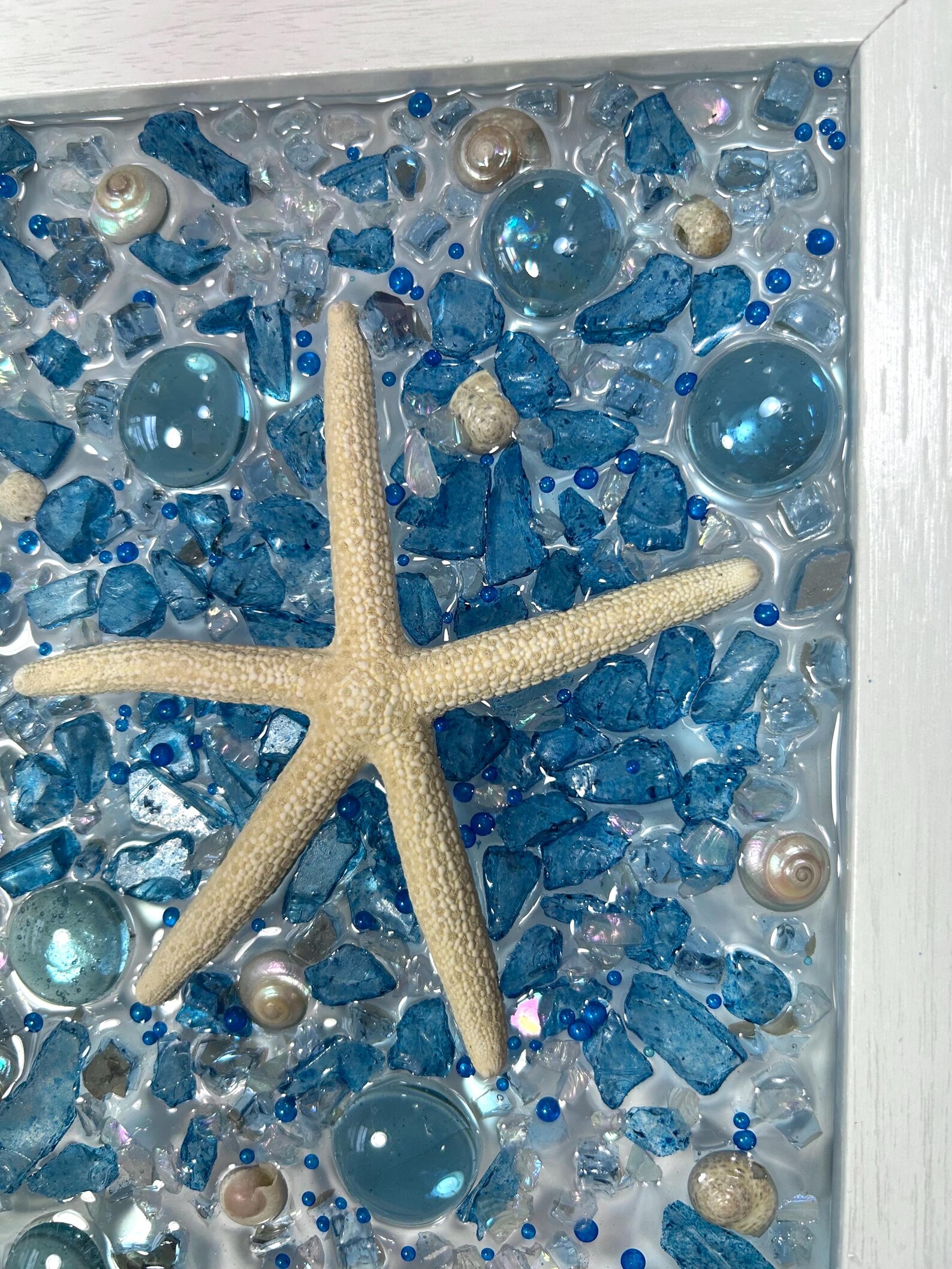 Seashell Resin Art/beach Decor/coastal Art/beach House/seashell Decor ...