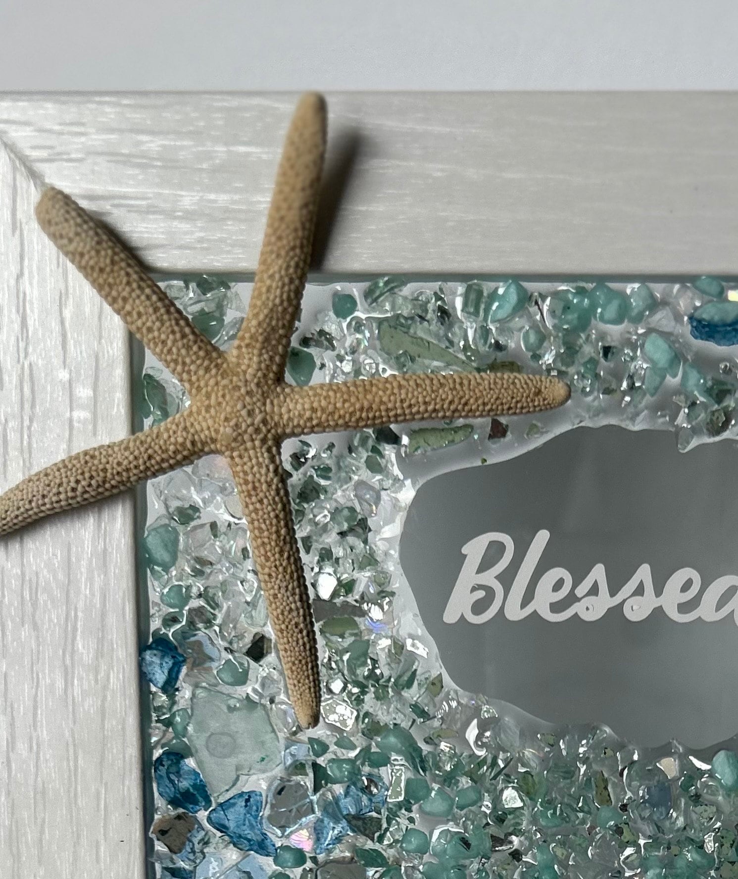 Seashell Resin Art/beach House Decor/blessed Coastal Decor/sea Glass ...