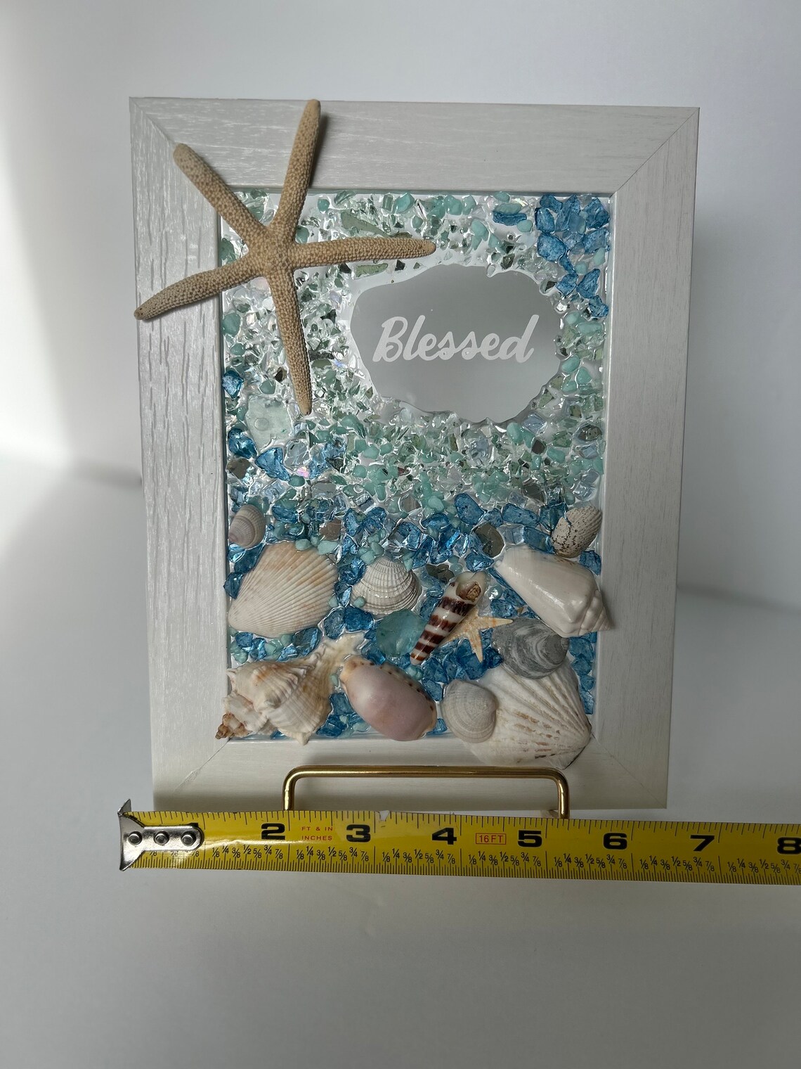 Seashell Resin Art/beach House Decor/blessed Coastal Decor/sea Glass ...