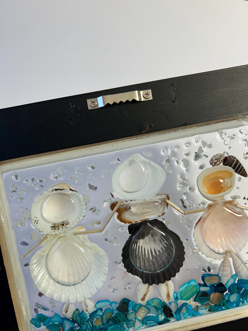 Sea Shell Glass Resin Sisters Art/mother Daughter Coastal Beach Art ...