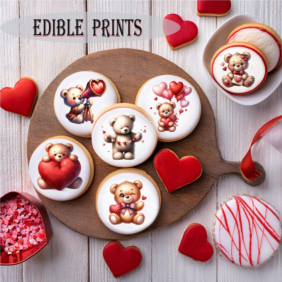Valentine's Day Edible Toppers, Cupcake Toppers, Frosting Sheets, Wafer ...