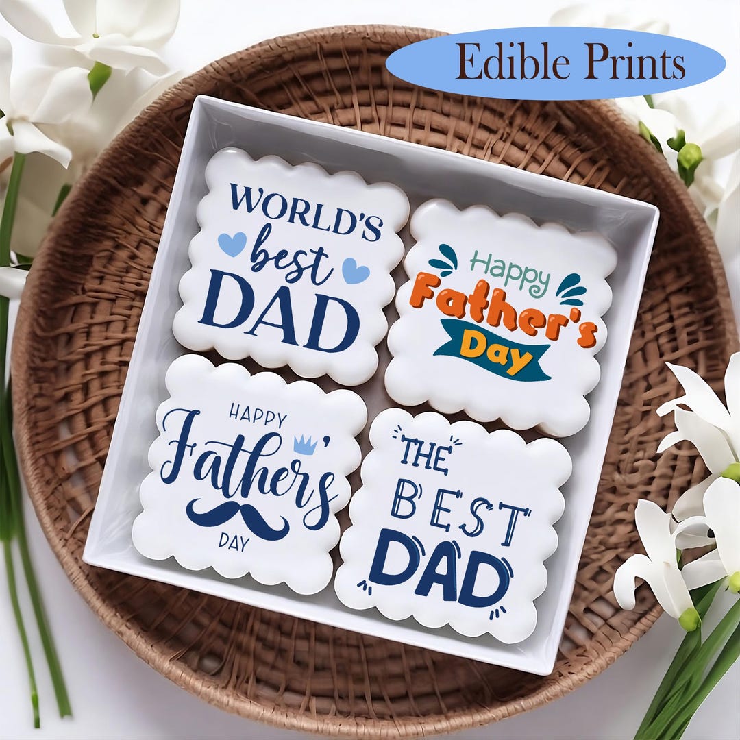 Father's Day Edible Cupcake Toppers: Wafer & Frosting Sheets - Etsy