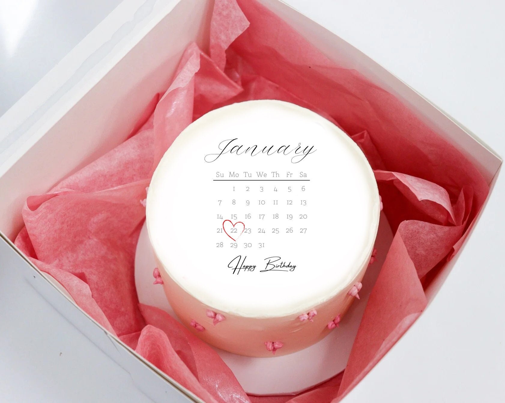 Custom Digital Cake Calendar 2024. Personalized Edible Calendar. Custom ...