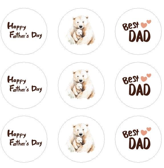 Father's Day Edible Toppers, Cupcake Toppers, Cookies Toppers, Frosting ...