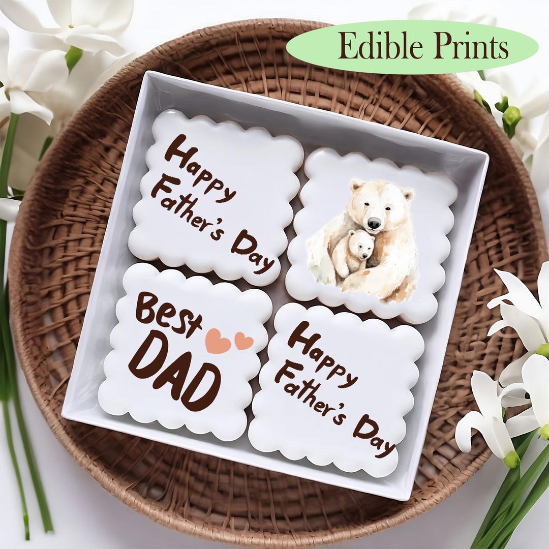 Father's Day Edible Toppers, Cupcake Toppers, Cookies Toppers, Frosting ...