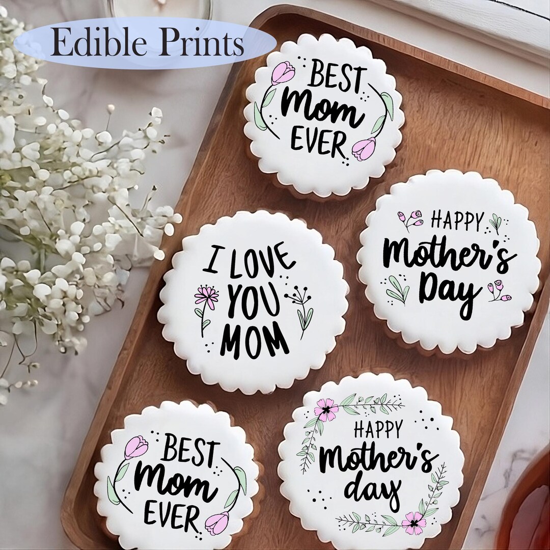 Mother's Day Edible Toppers, Cupcake Toppers, Cookies Toppers, Frosting ...