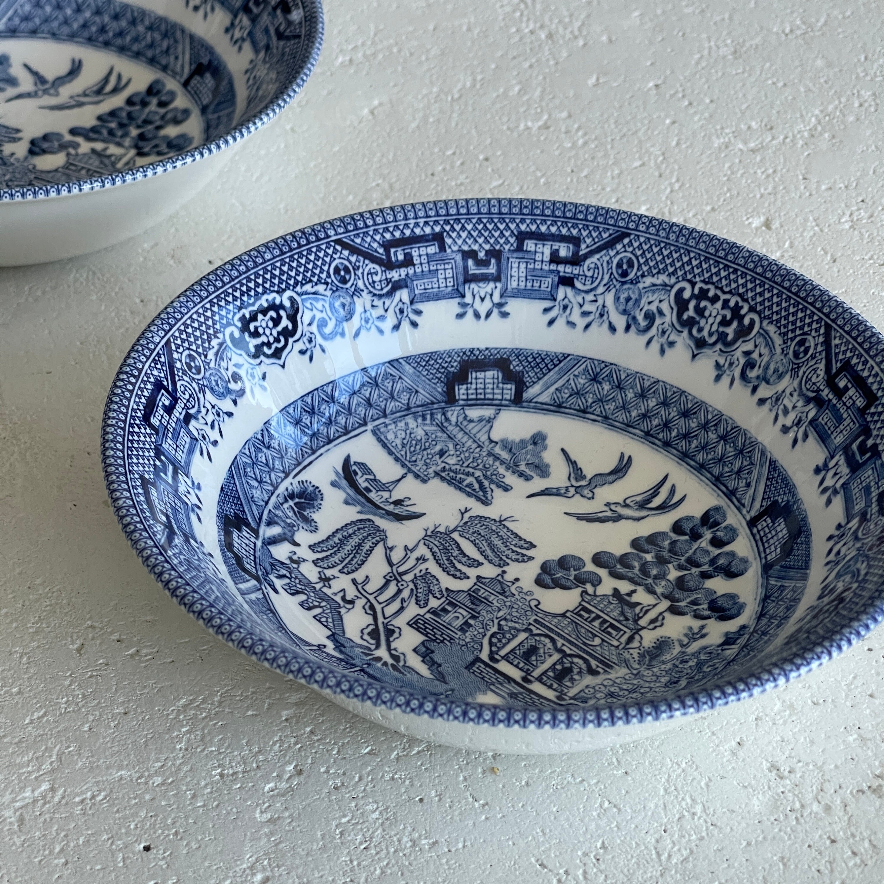 Vintage Blue Willow Bowls Set of 2 Churchill China of England Cobalt ...