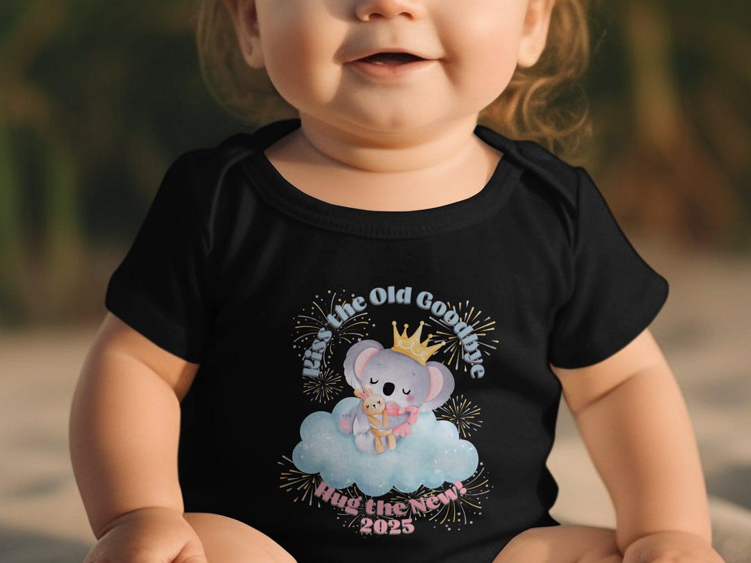 Cute Koala Kiss the Old Goodbye Hug the New 2025 Tee, Adorable Animal ...