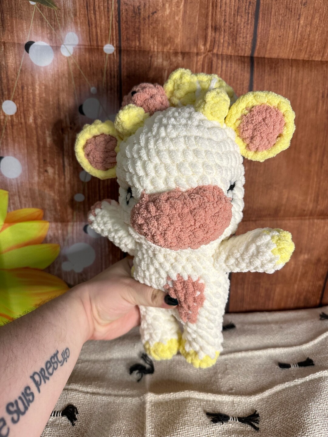 Strawberry Lemonade Cow Handmade Crochet Cow Stuffed Animal, Summer ...