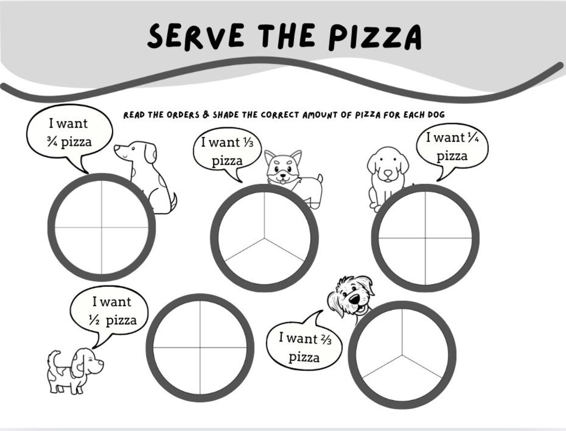 MATH PIZZA PARTY Fractions - Etsy