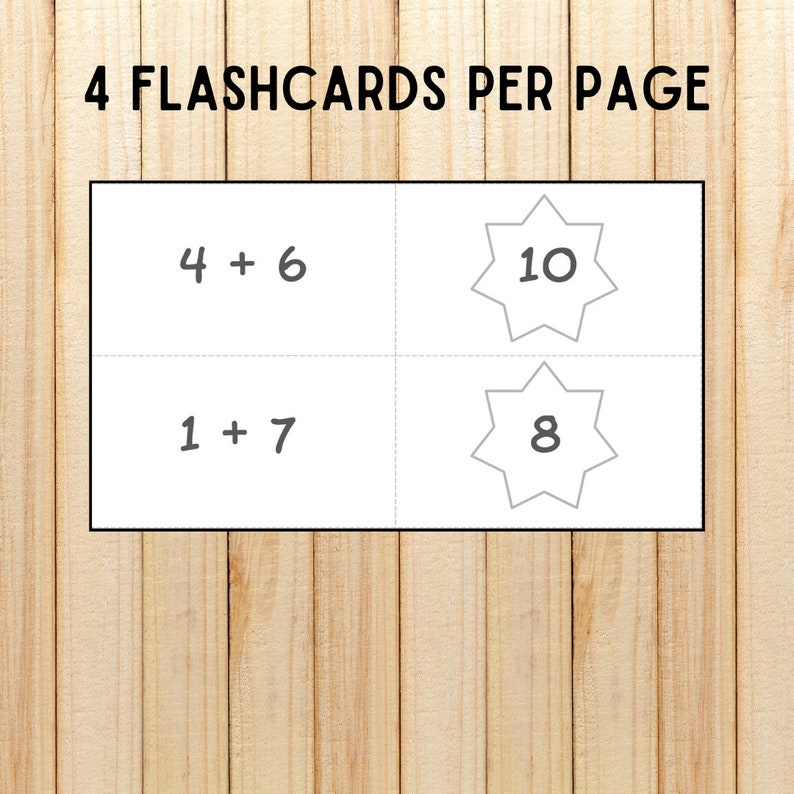Math - Addition Flashcards - Adding Within Ten - Etsy