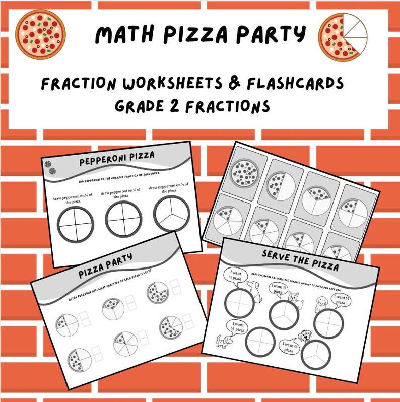 MATH PIZZA PARTY Fractions - Etsy