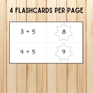 Math - Addition Flashcards - Adding Within Ten - Etsy