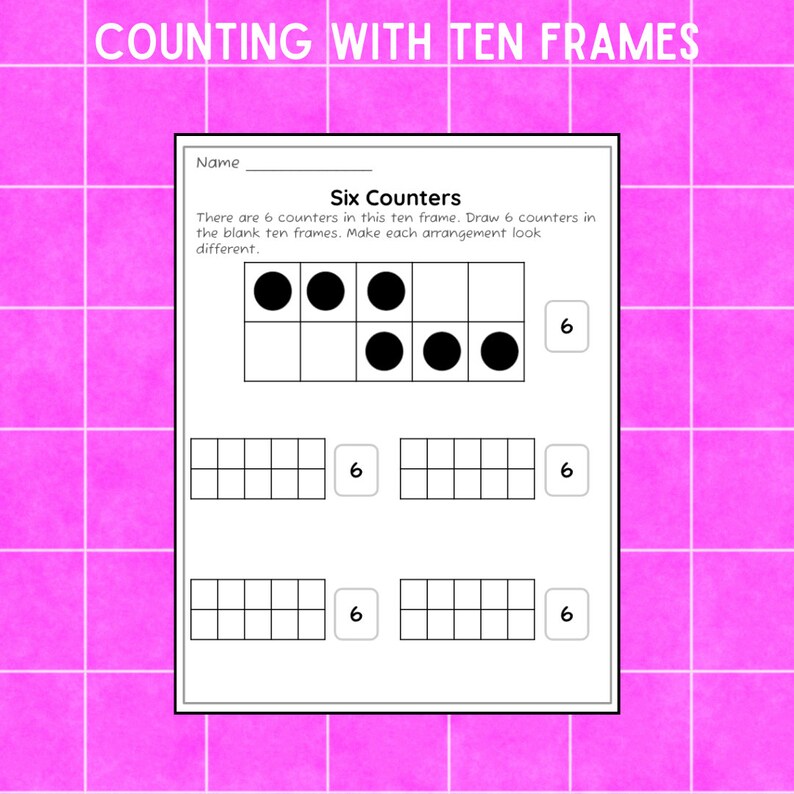 Math Counting to Ten Worksheets Printable Pre K Kindergarten - Etsy
