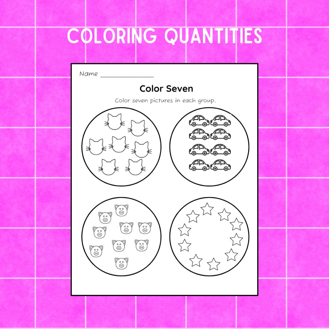 Math - Counting to Ten Worksheets - Printable - Pre K - Kindergarten - Etsy