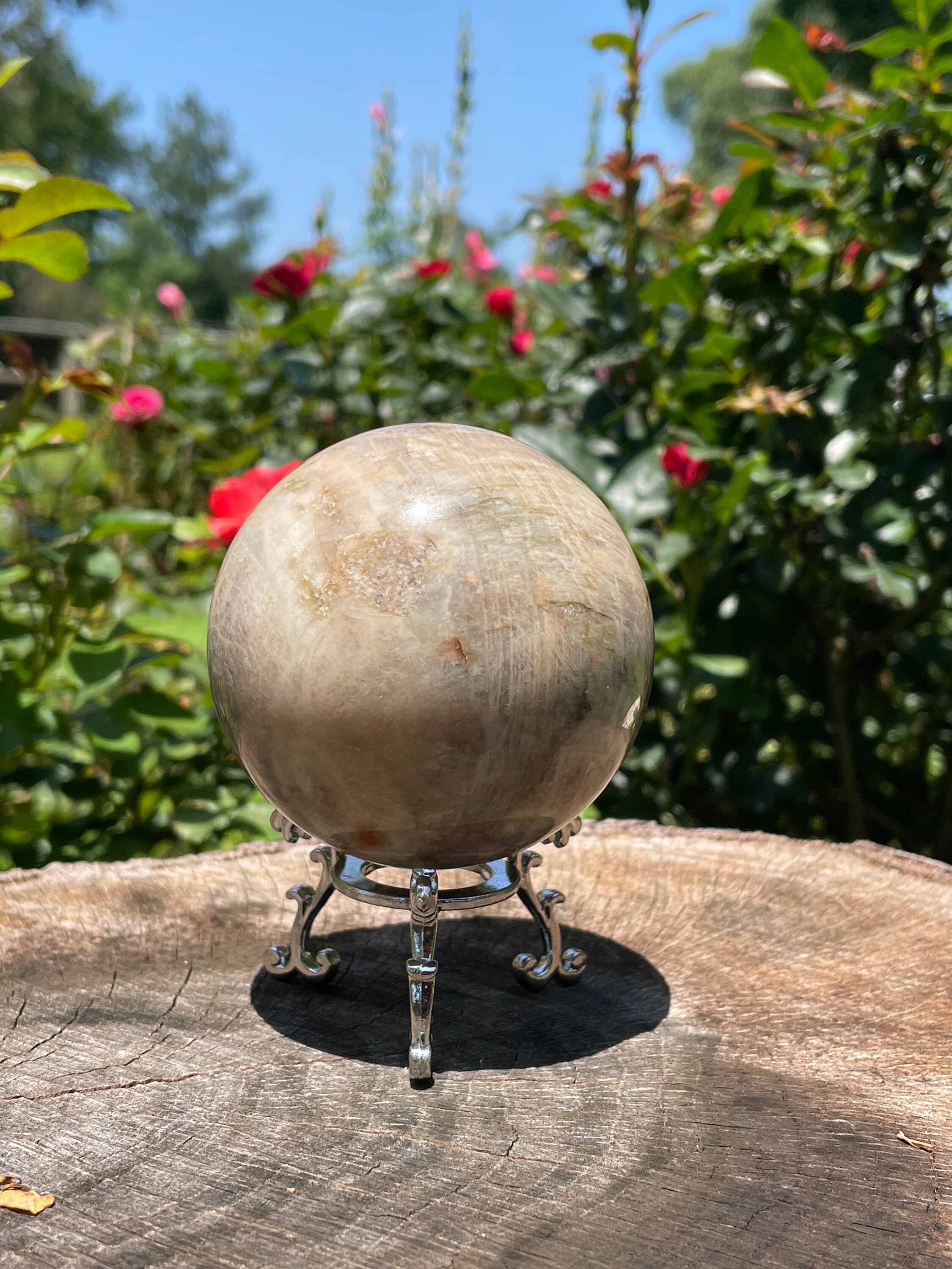 Moonstone Sphere- Crystal Home Decor - Natural Stone - Etsy