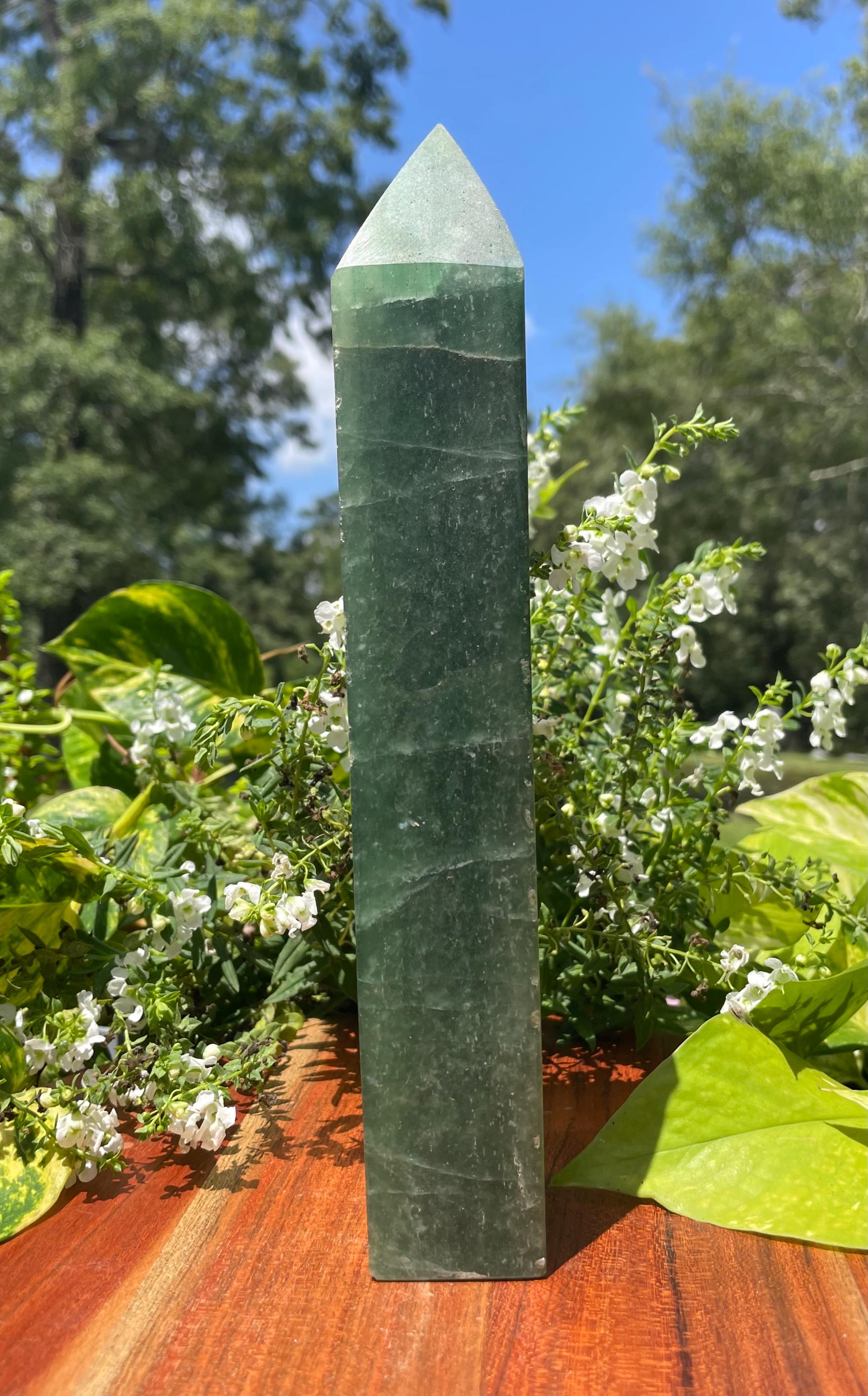 Green Strawberry Quartz Tower - Natural Polished Tower - Crystal Home ...