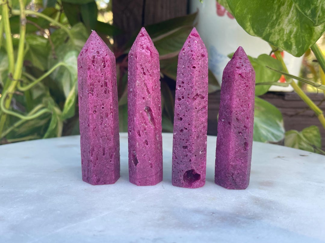 Ruby Tower Polished Natural Stone Crystal Home Decor - Etsy